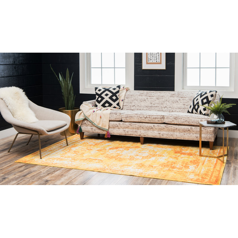 Mistana™ Brandt Performance Yellow/Orange Rug & Reviews | Wayfair
