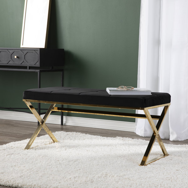 Everly Quinn Gaeton Velvet Upholstered Bench - Wayfair Canada