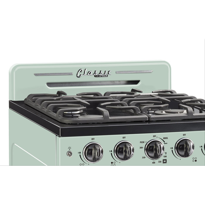 Unique Classic Retro 24" 4 burner 2.9 cu. ft. Freestanding Gas Range ...