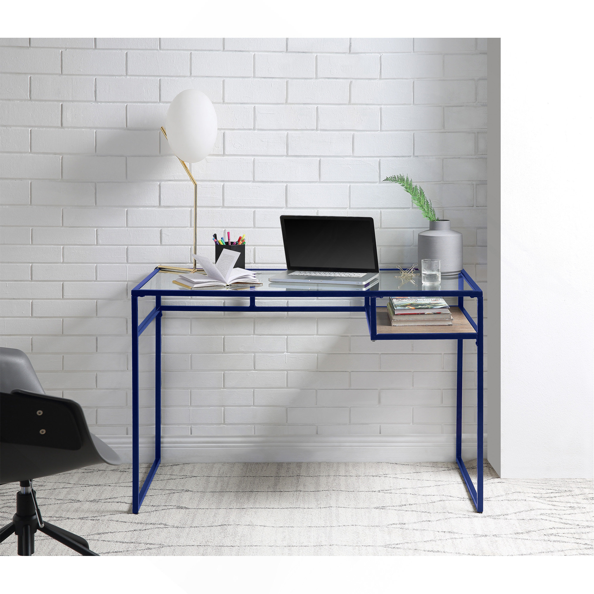 George Oliver Modern Minimalist Writing Desk With Functional Storage ...