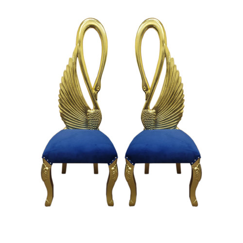 Rosdorf Park Infinity Gold Swan Chairs With Upholstery | Wayfair