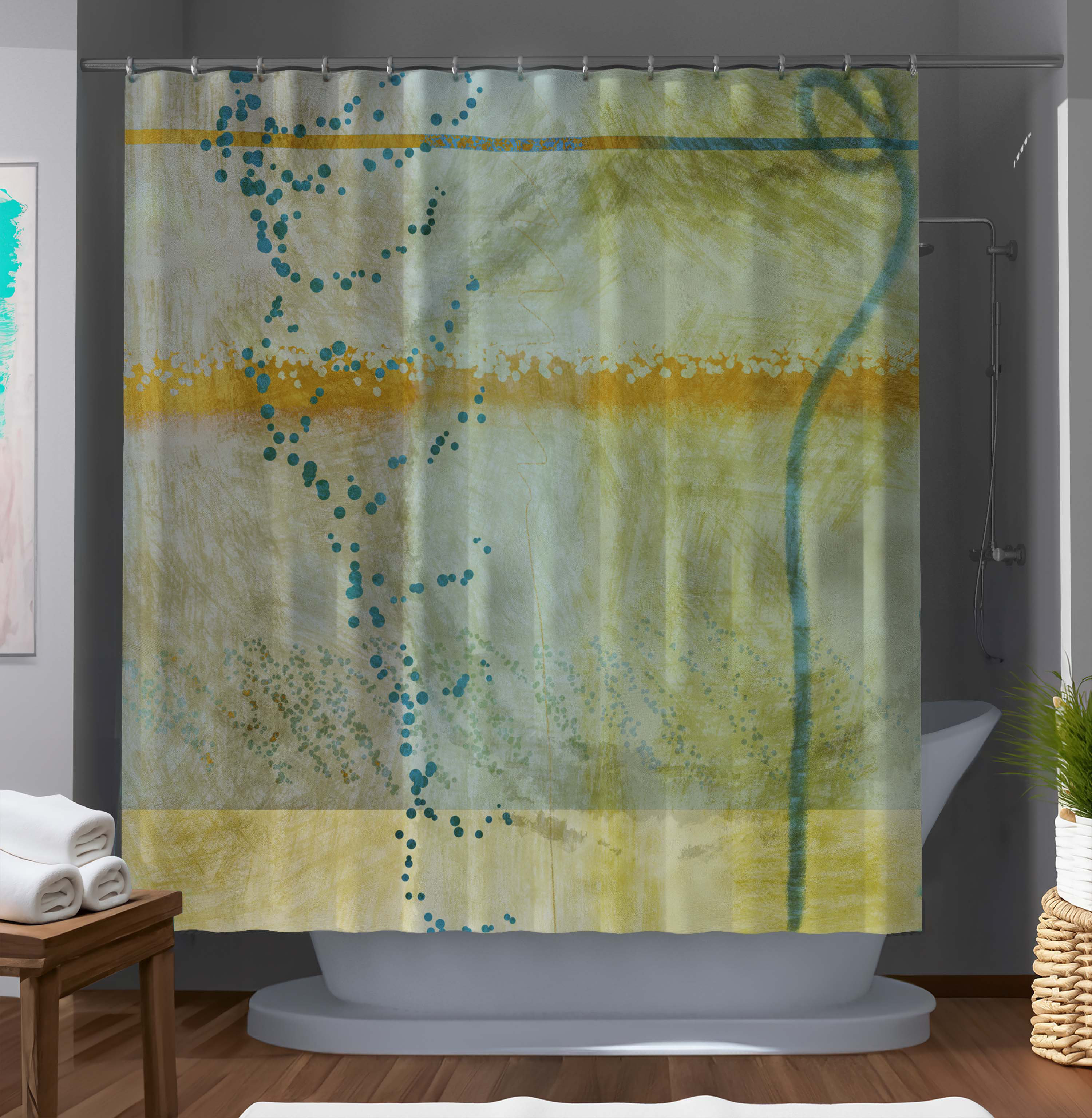 East Urban Home Daylani Abstract Shower Curtain | Wayfair