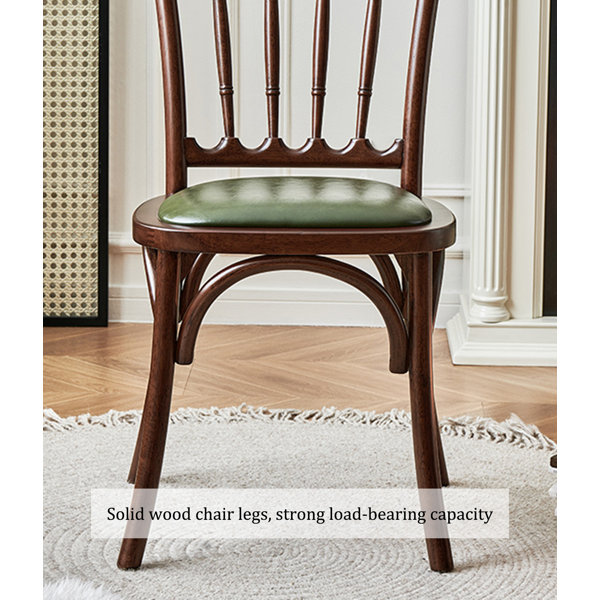 HOBULT Single Dining Chair With Upholstered Backrest In Solid Wood And ...