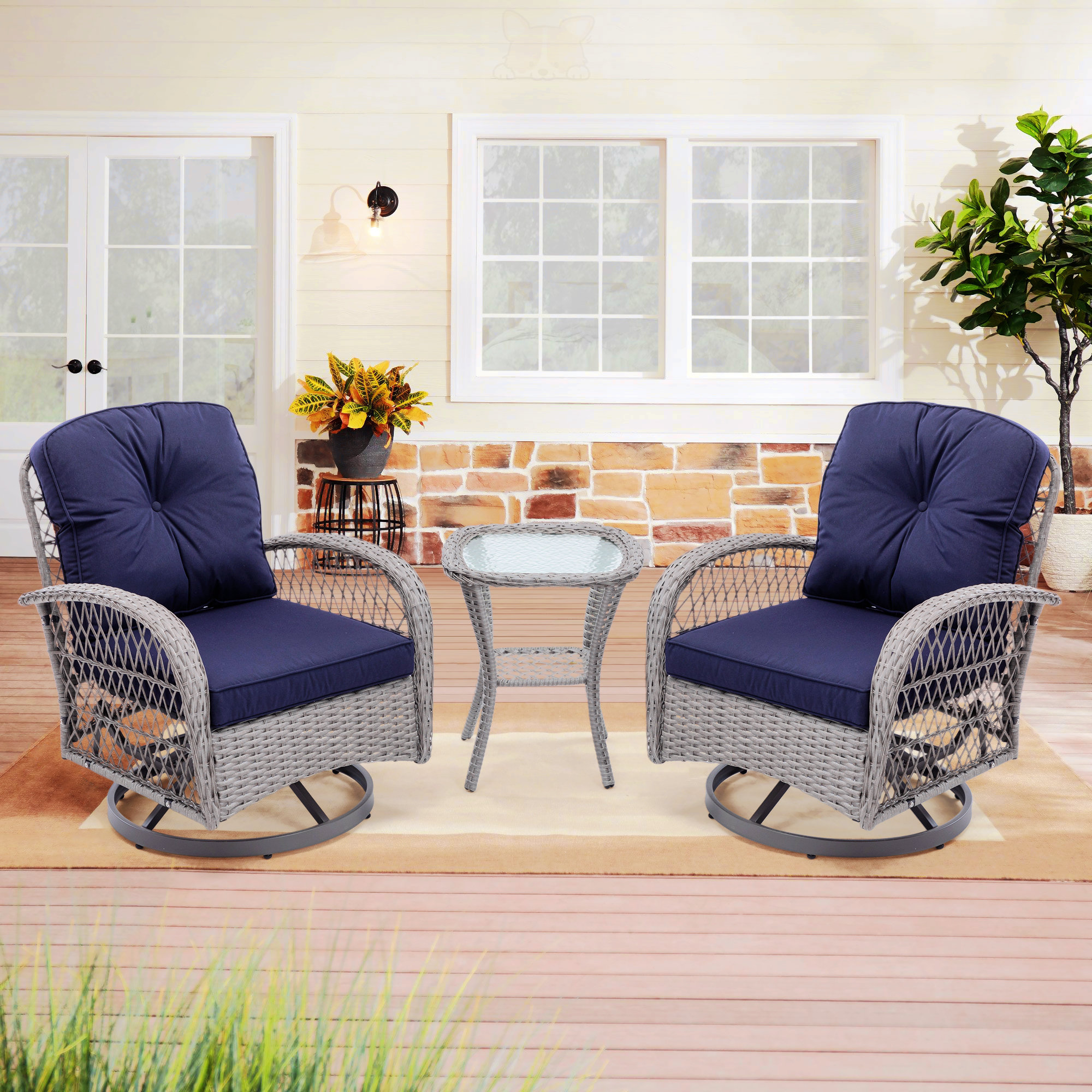 Red Barrel Studio® Cheslock Outdoor Seating Group with Cushions | Wayfair