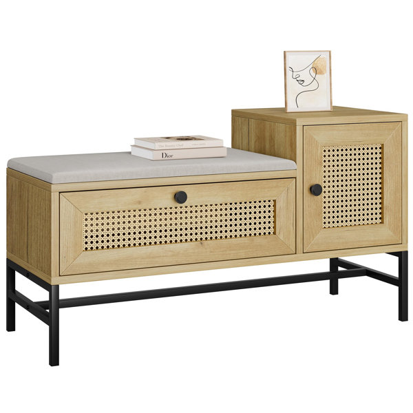 Bay Isle Home™ Alphe Linen Blend Upholstered Storage Bench | Wayfair