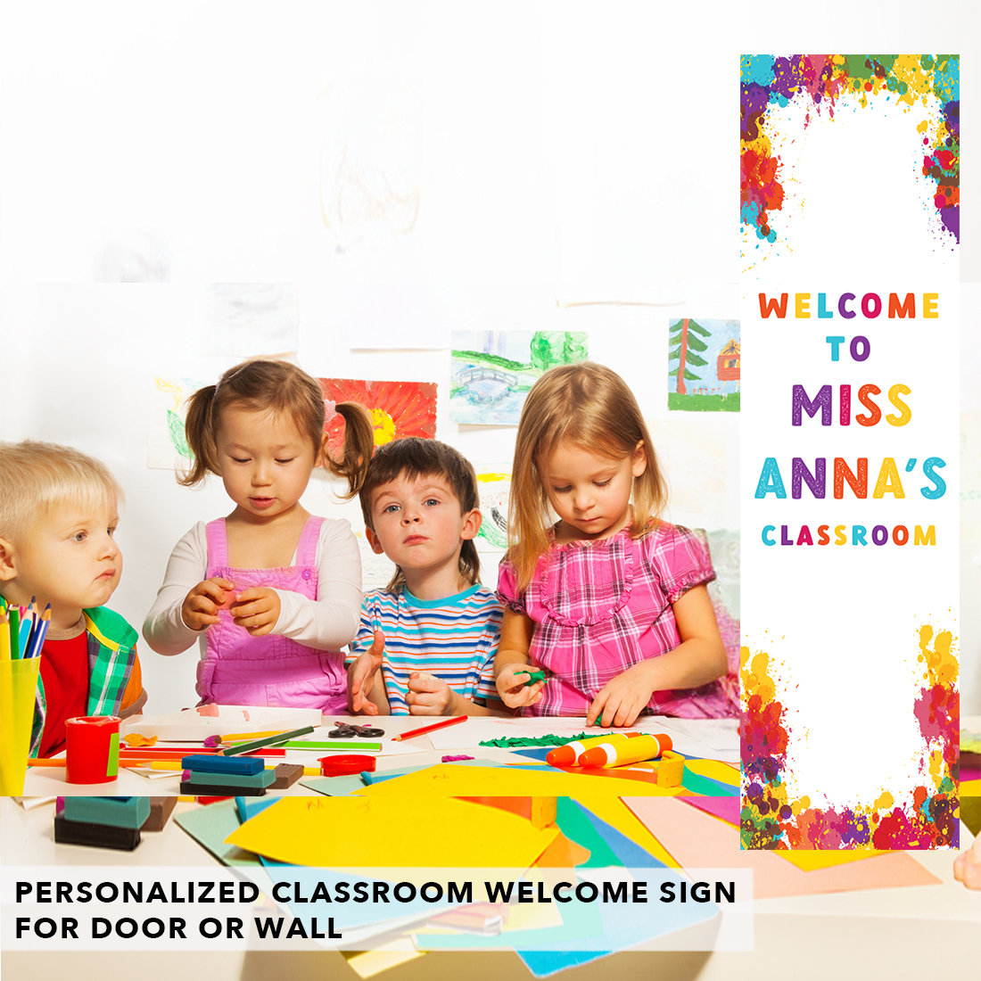Koyal Wholesale Custom Classroom Door Decor 13"X48" Welcome Sign ...