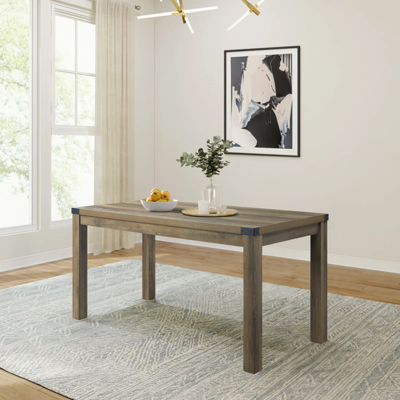 Plethoria Marchetto Rustic Oak Rectangular Dining Table | Wayfair