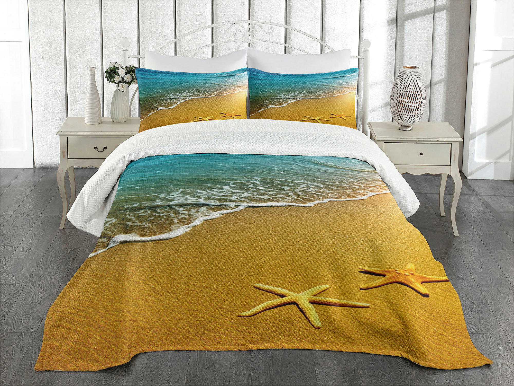 Ambesonne Starfish Bedspread Set Summer Sunset Multicolor | Wayfair