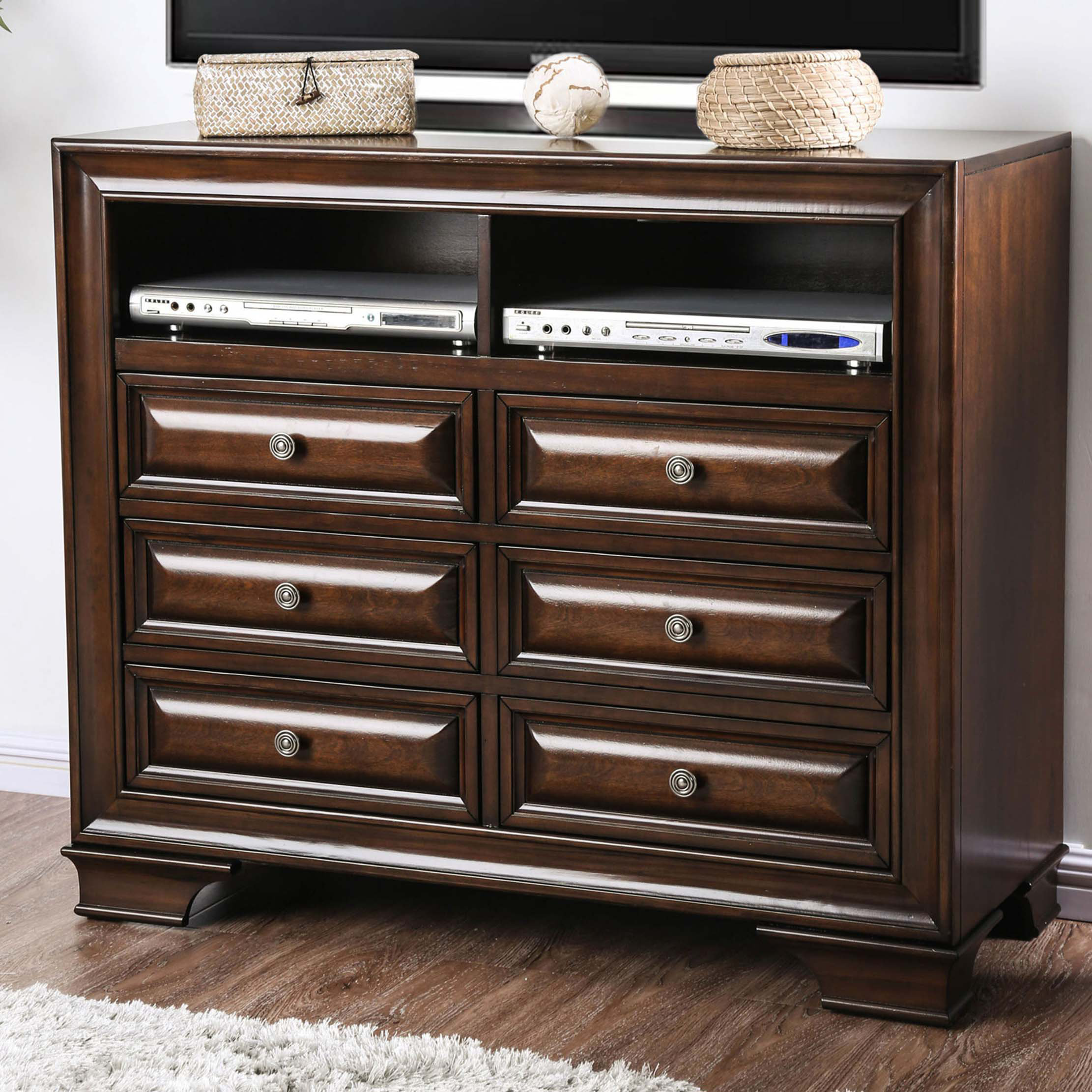 Canora Grey 6-Drawer TV Stand Chest With Open Storage Space | Wayfair