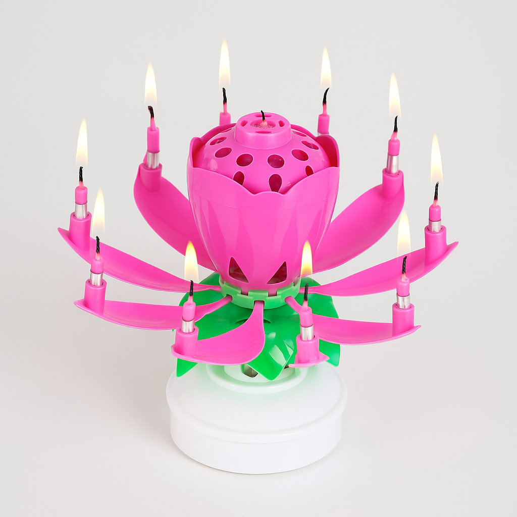 The Party Aisle™ Birthdays Lotus Flower Musical Birthday Candle ...