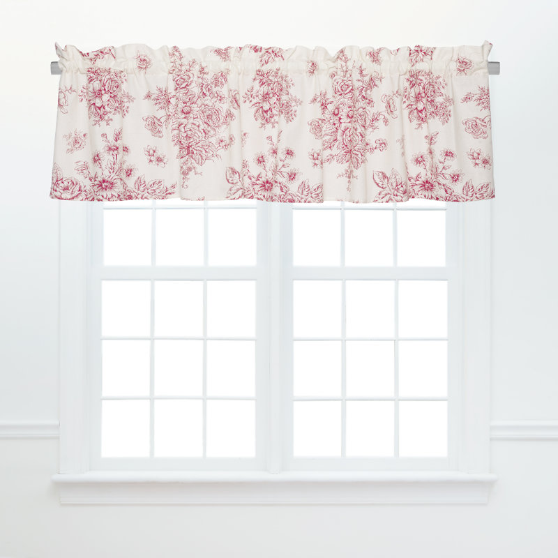 C&F Home Nelly Red Toile Cotton Valance Window Treatment Set Of 2 | Wayfair