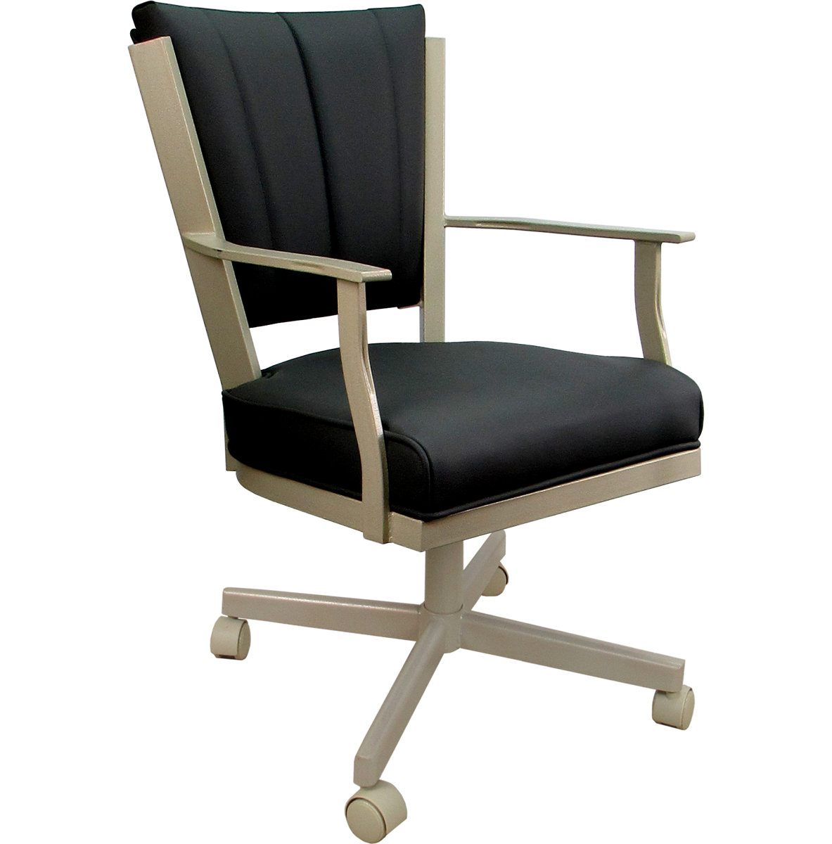 Red Barrel Studio® Leather Dining Caster Chair Swivel Tilt | Wayfair