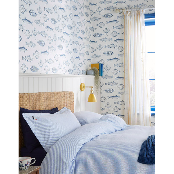 Joules Name The Plaice Coast Blue Wallpaper | Wayfair.co.uk