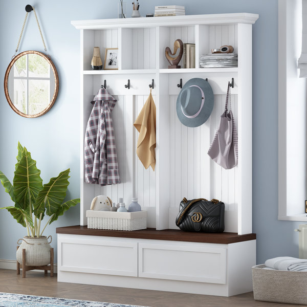 Gracie Oaks Hall Tree Wide With Bench And Storage & Reviews | Wayfair