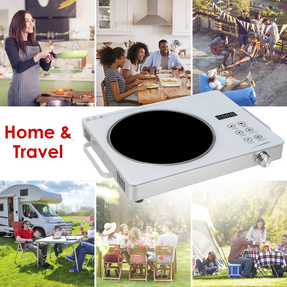 EvoNet Portable Electric Single Burner Cooktop 3500w 110v, Countertop ...