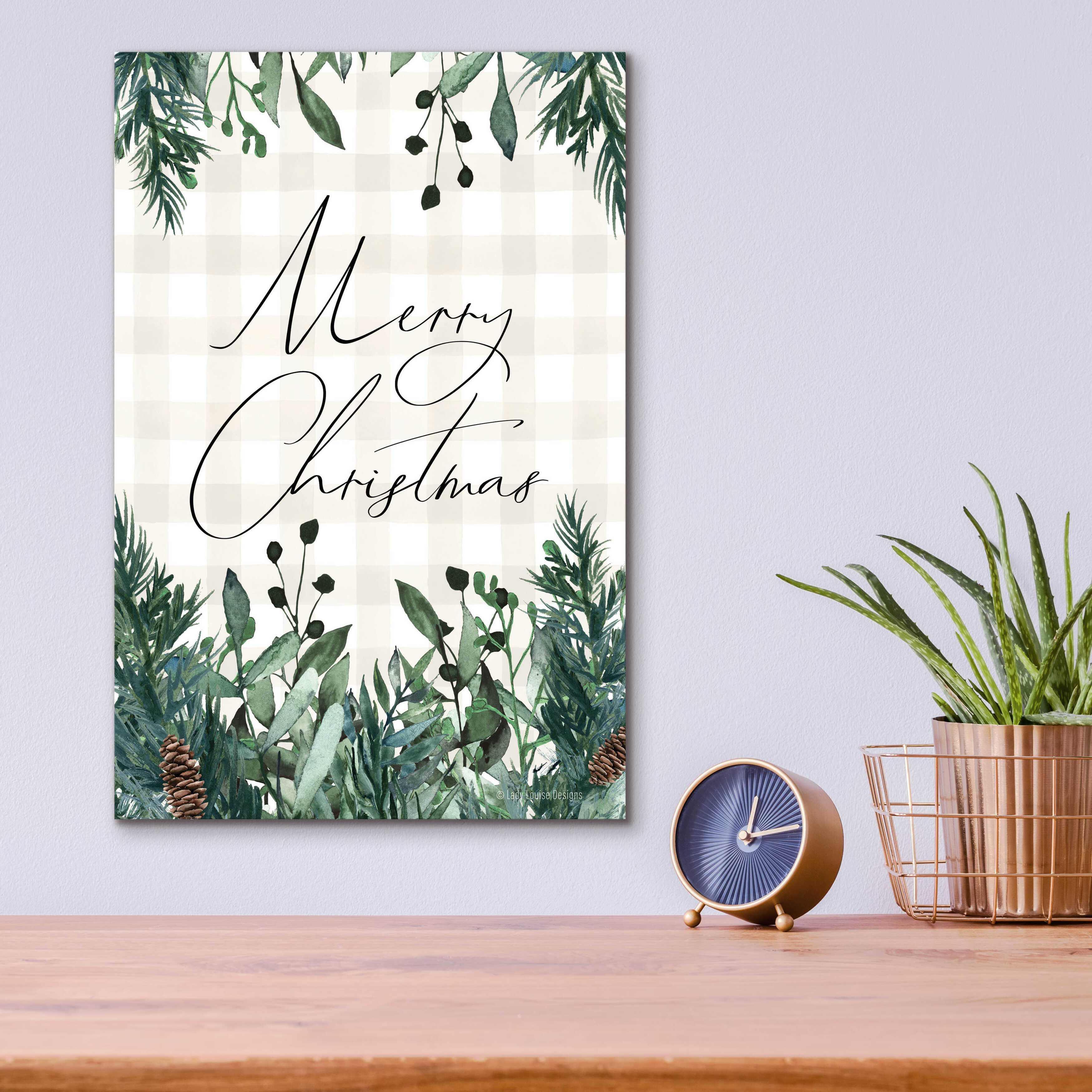 The Holiday Aisle® Epic Art 'Merry Christmas Plaid' By Lady Louise De ...