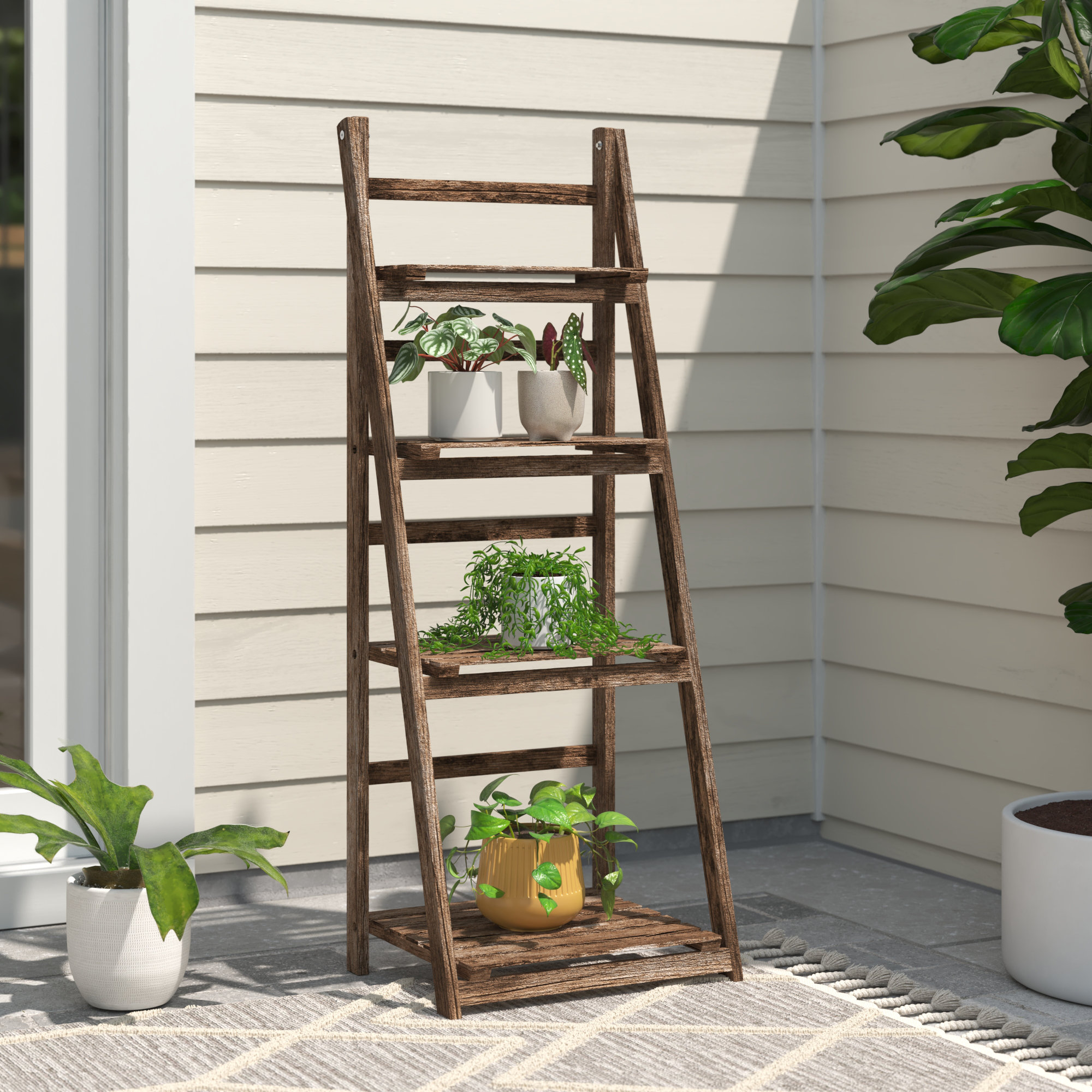Sand & Stable™ Bothnian Rectangular Multi-Tiered Solid Wood Plant Stand ...