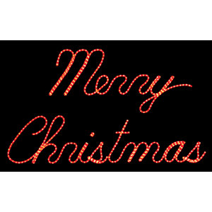 The Holiday Aisle® Small Merry Christmas Script Sign Rope Light | Wayfair