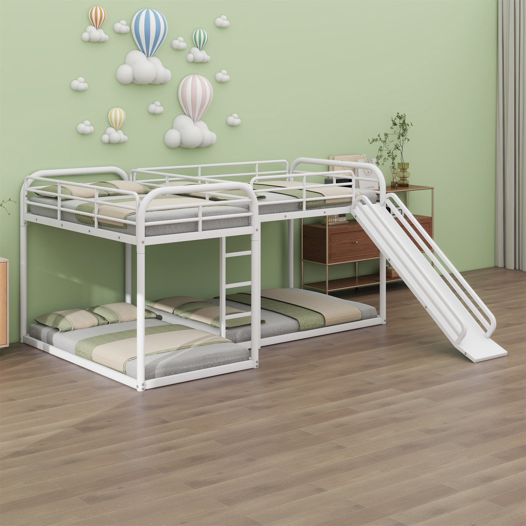 Isabelle & Max™ L-Shaped Bunk Bed With Slide And Short Ladder | Wayfair