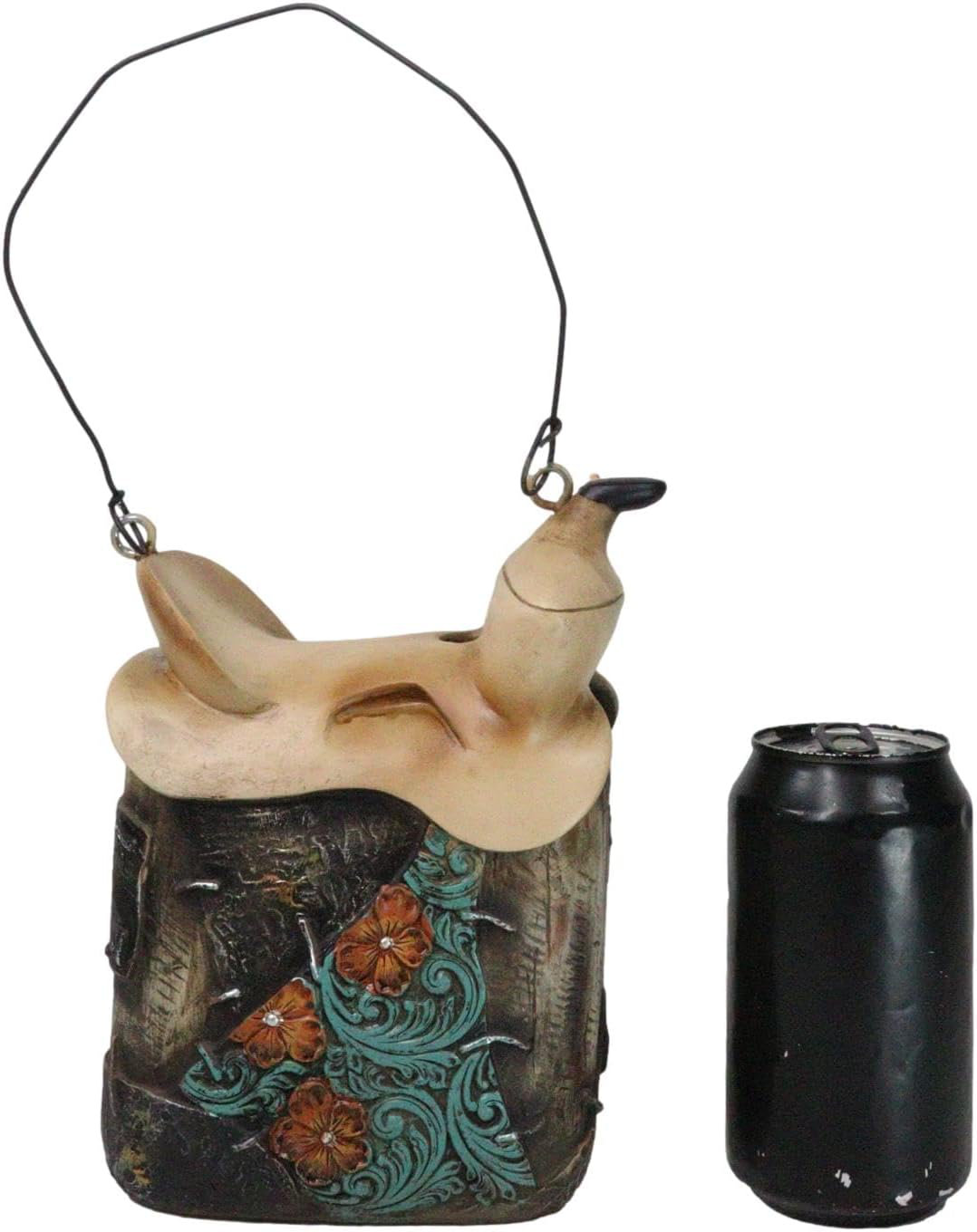 August Grove® Rustic Western Cowboy Horse Saddle With Turquoise Flowers ...