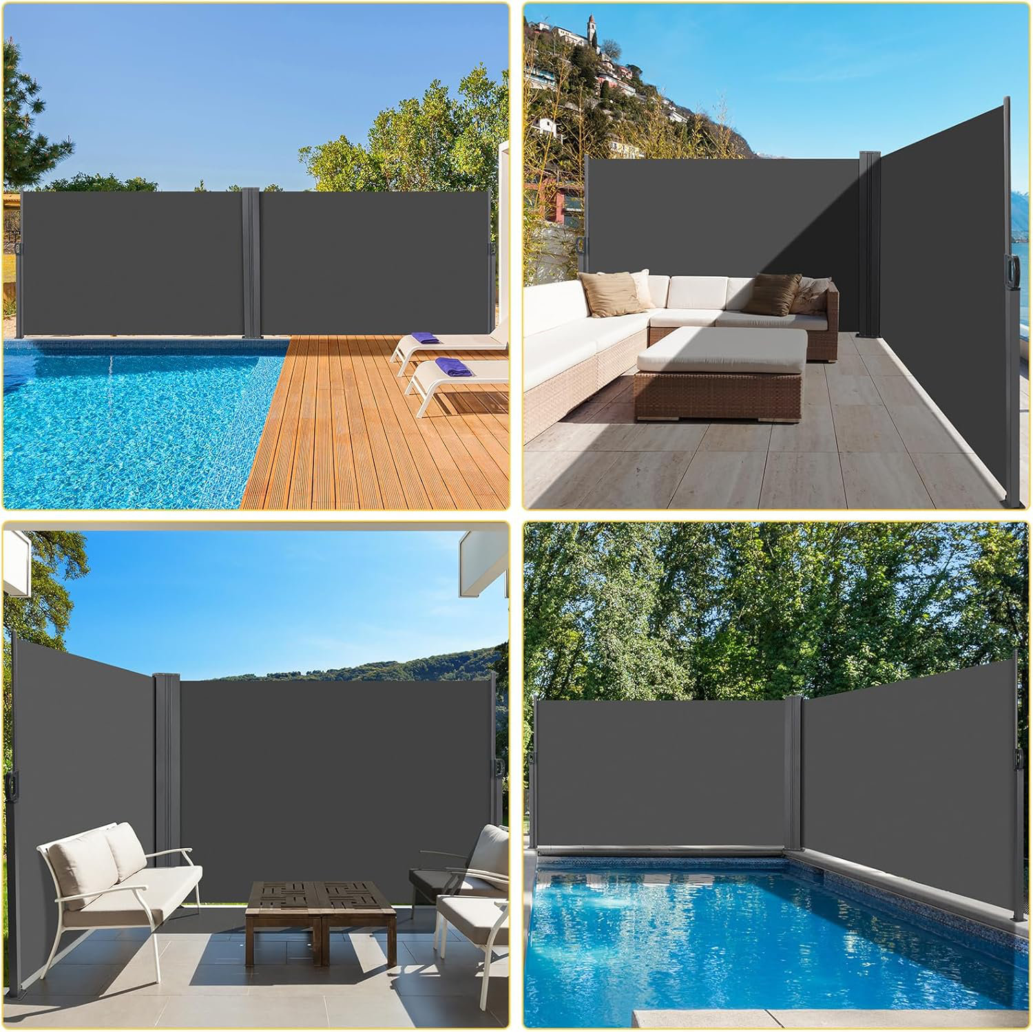 LinsCraft 236" X 71" Side Awning, Retractable Side Awning, Patio ...