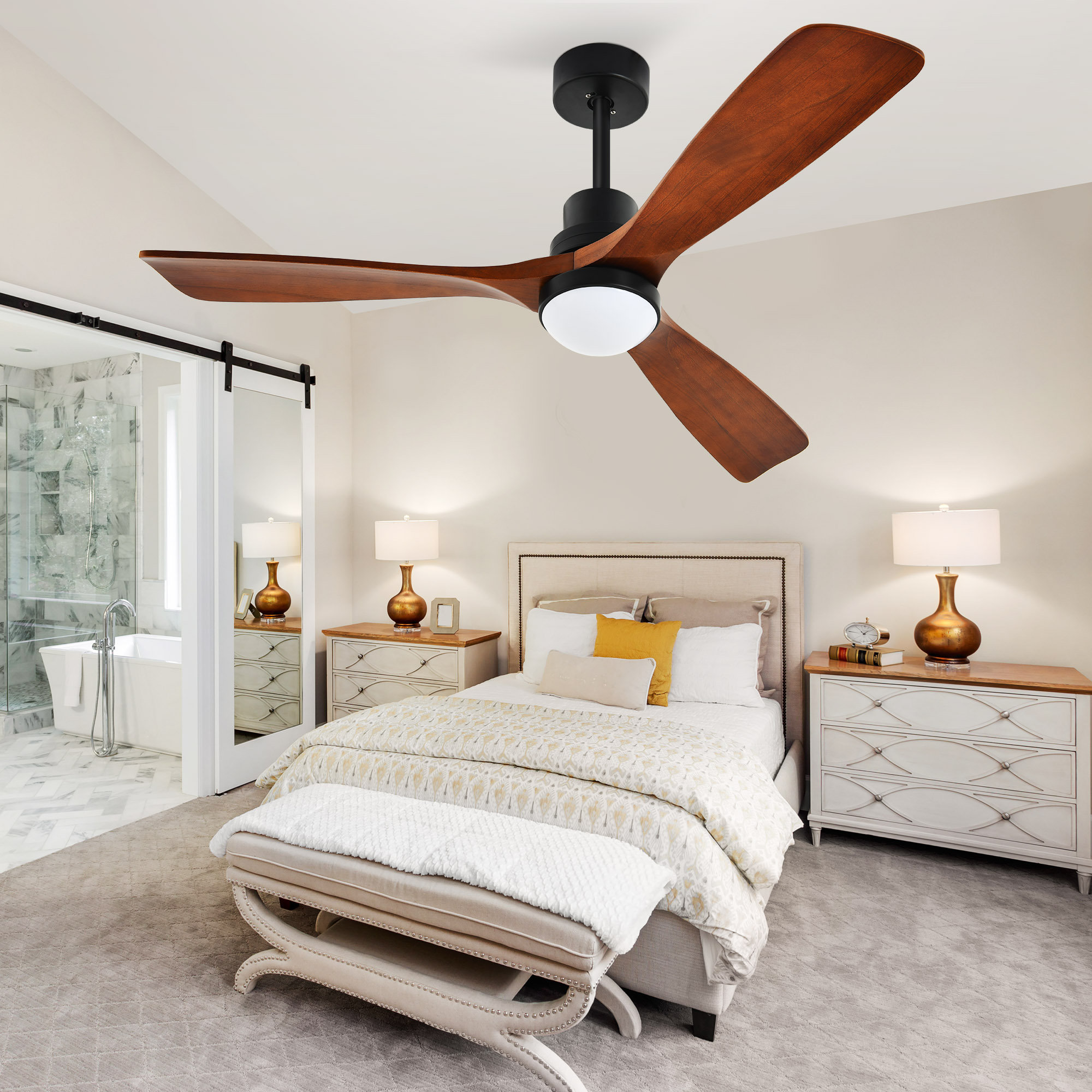 Wade Logan® 52" Atte 3 - Blade LED Smart Standard Ceiling Fan with ...