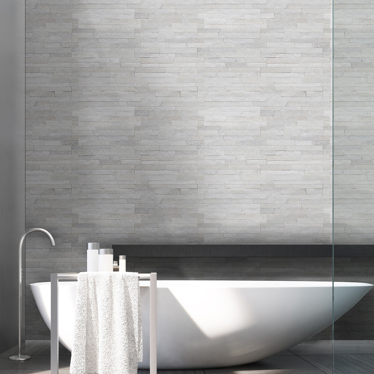 Ackland 4.5" x 16" Mini Stacked Natural Stone Ledger Panel Wall Tile ...
