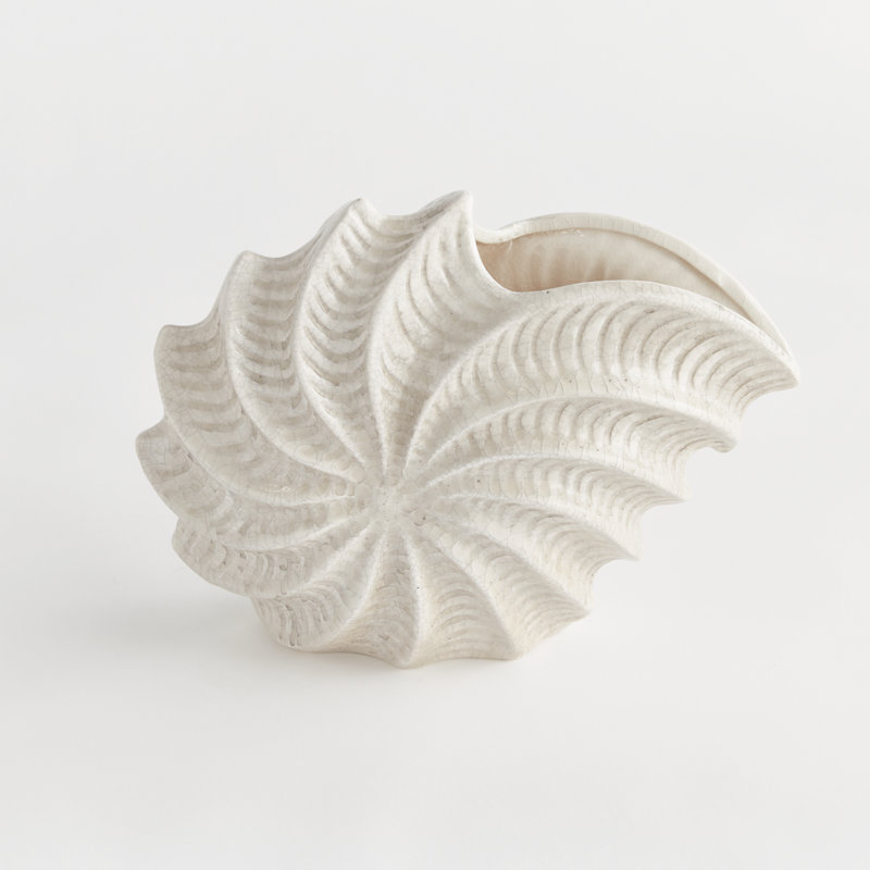 Beachcrest Home™ Nautilus Handmade Clay Table Vase | Wayfair