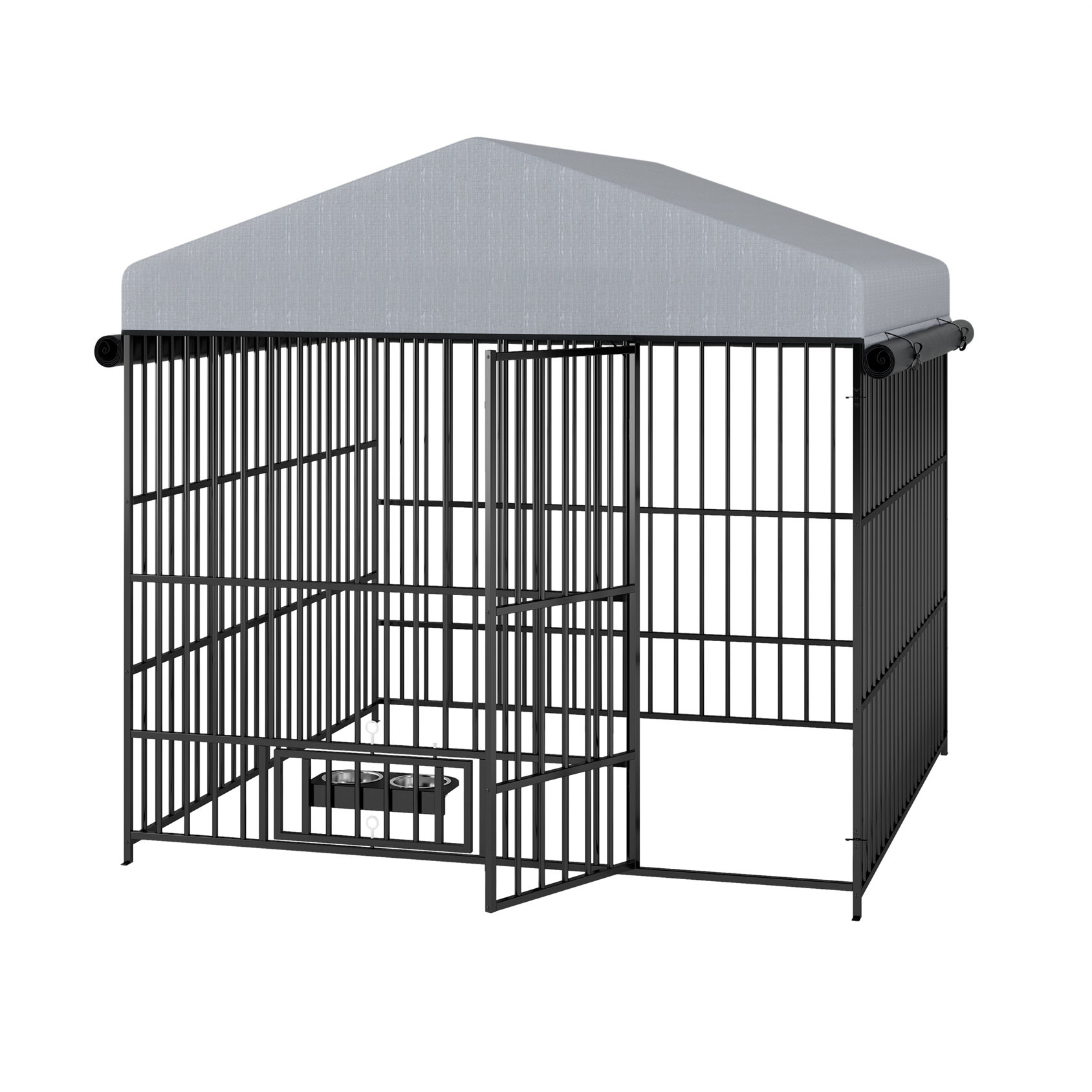 Valeva Stows Heavy Duty Large Metal Dog Run Cage Yard Kennel With Door ...