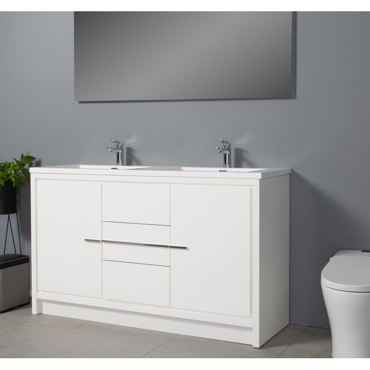 Latitude Run® Raileen 58.5'' Double Bathroom Vanity with Resin Top ...