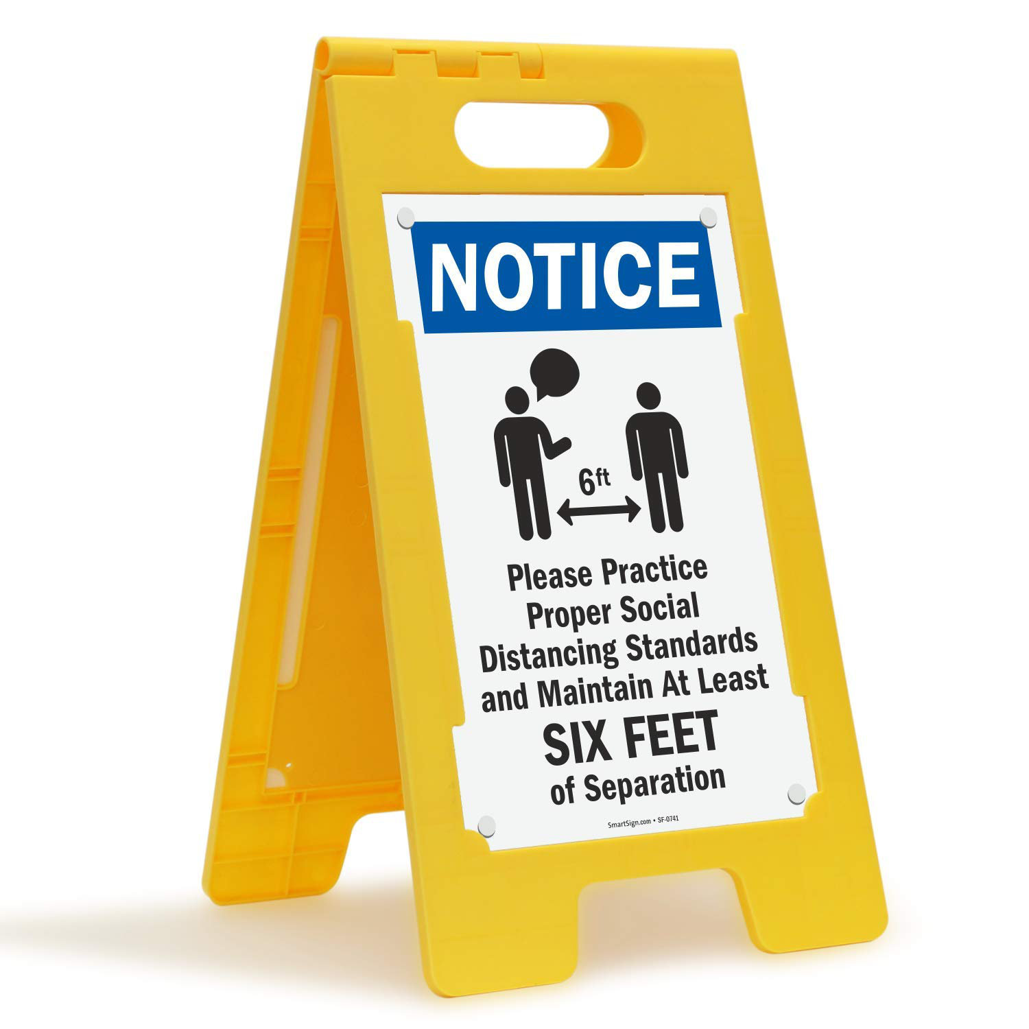 SmartSign Notice Please Practice Social Distancing Plastic Folding ...