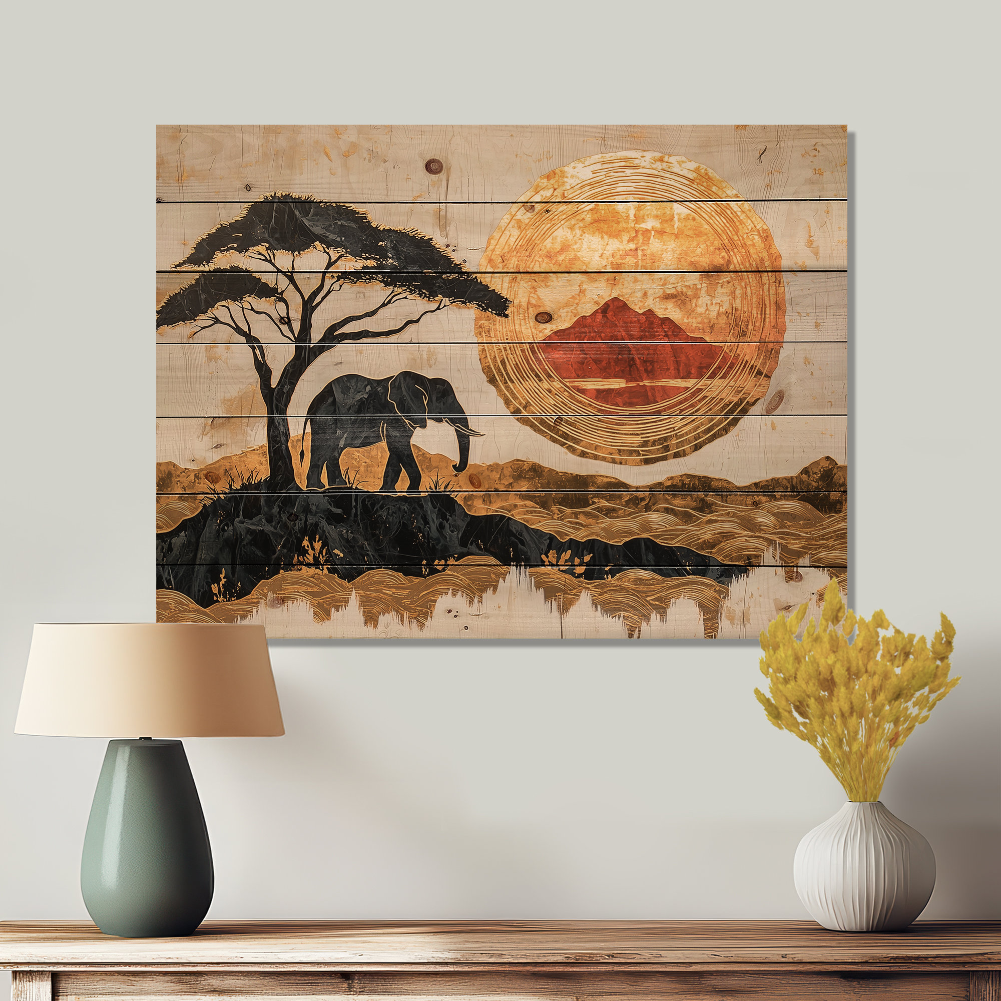 Ophelia & Co. Elephants At Sunset Whisper Of The Wild I - Elephant ...