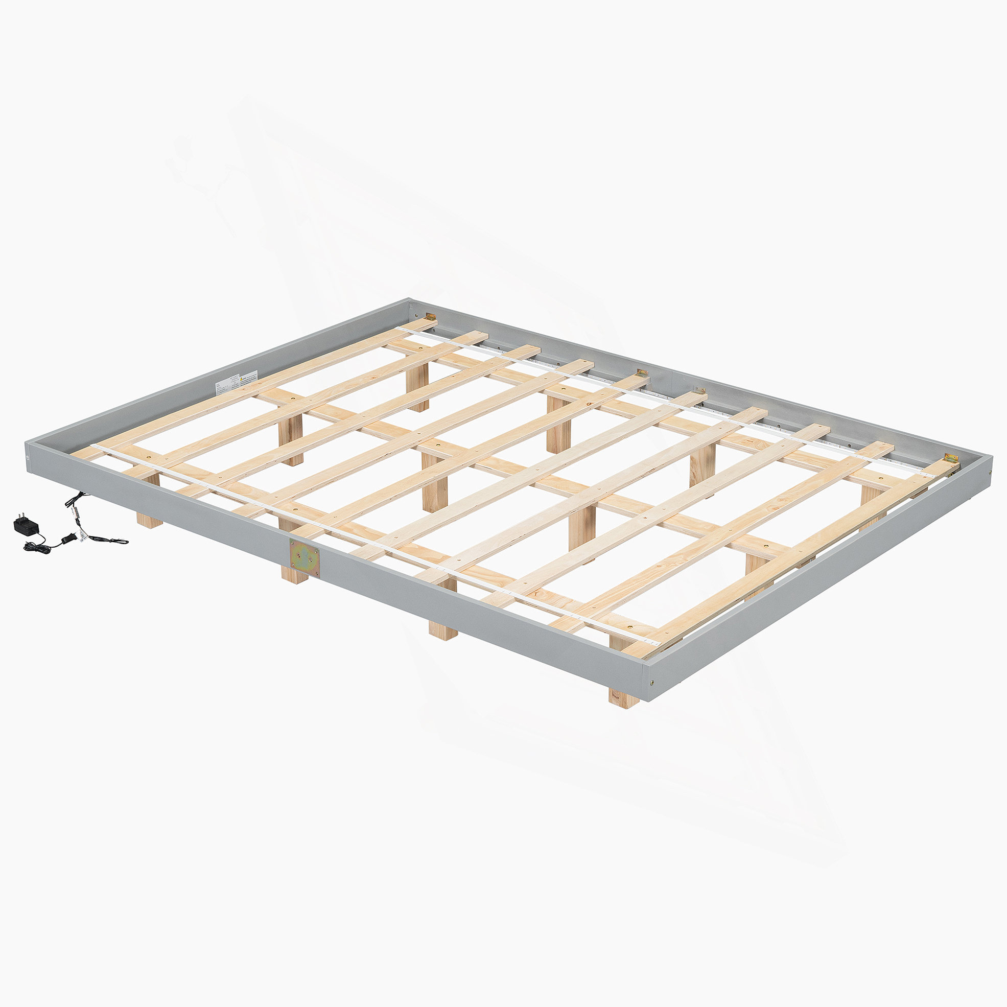 Wrought Studio™ Floating Bed with LED Lights Underneath, Low Profile ...