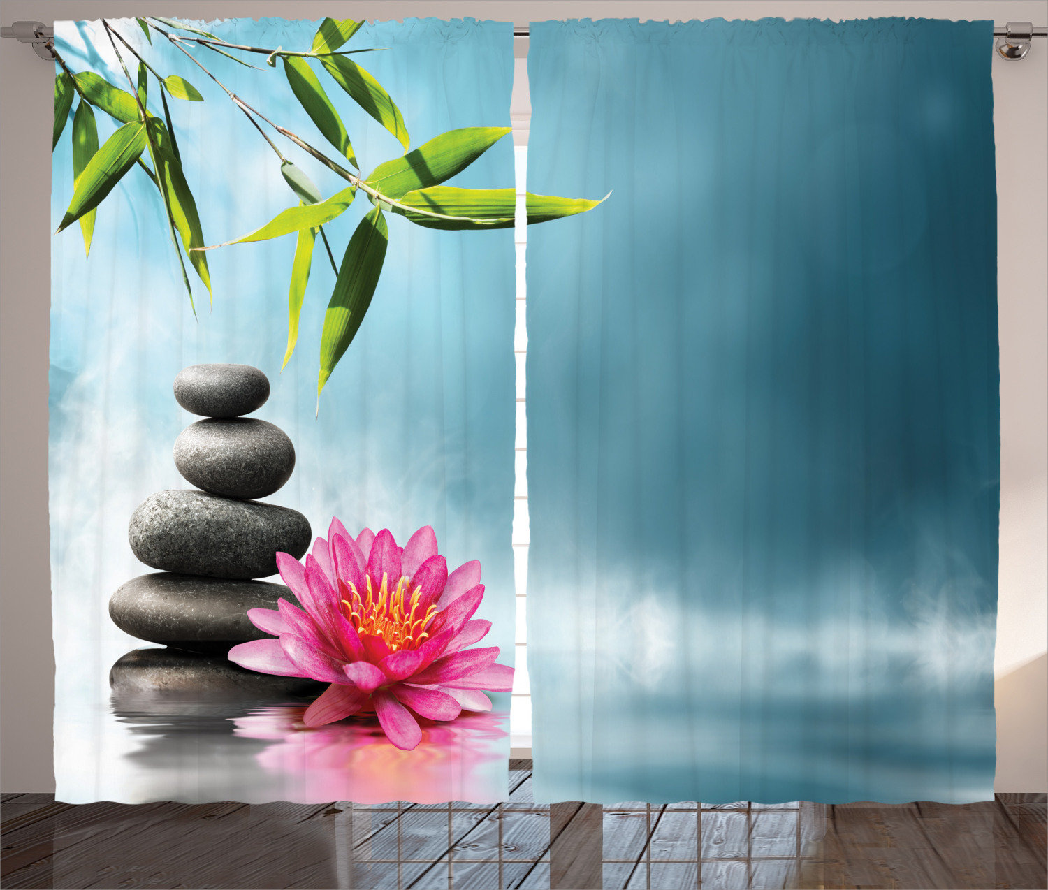 Ambesonne Spa Semi-Sheer Rod Pocket Curtain Panels | Wayfair