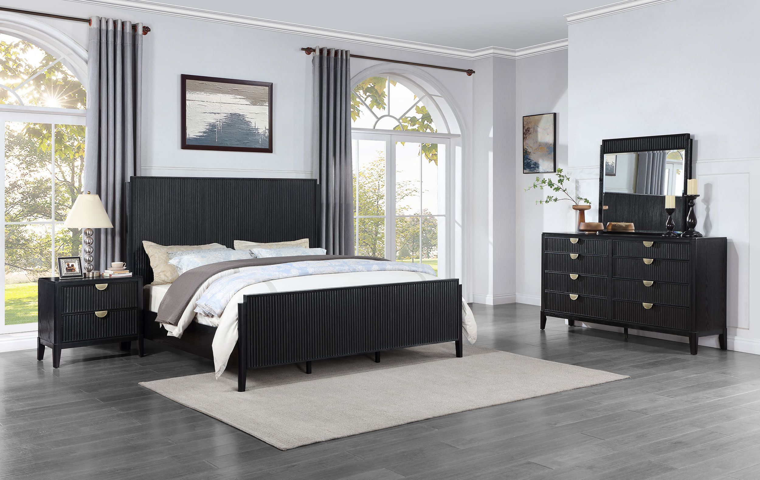 Alma Brookmead 4-Piece Queen Bedroom Set Black | Wayfair