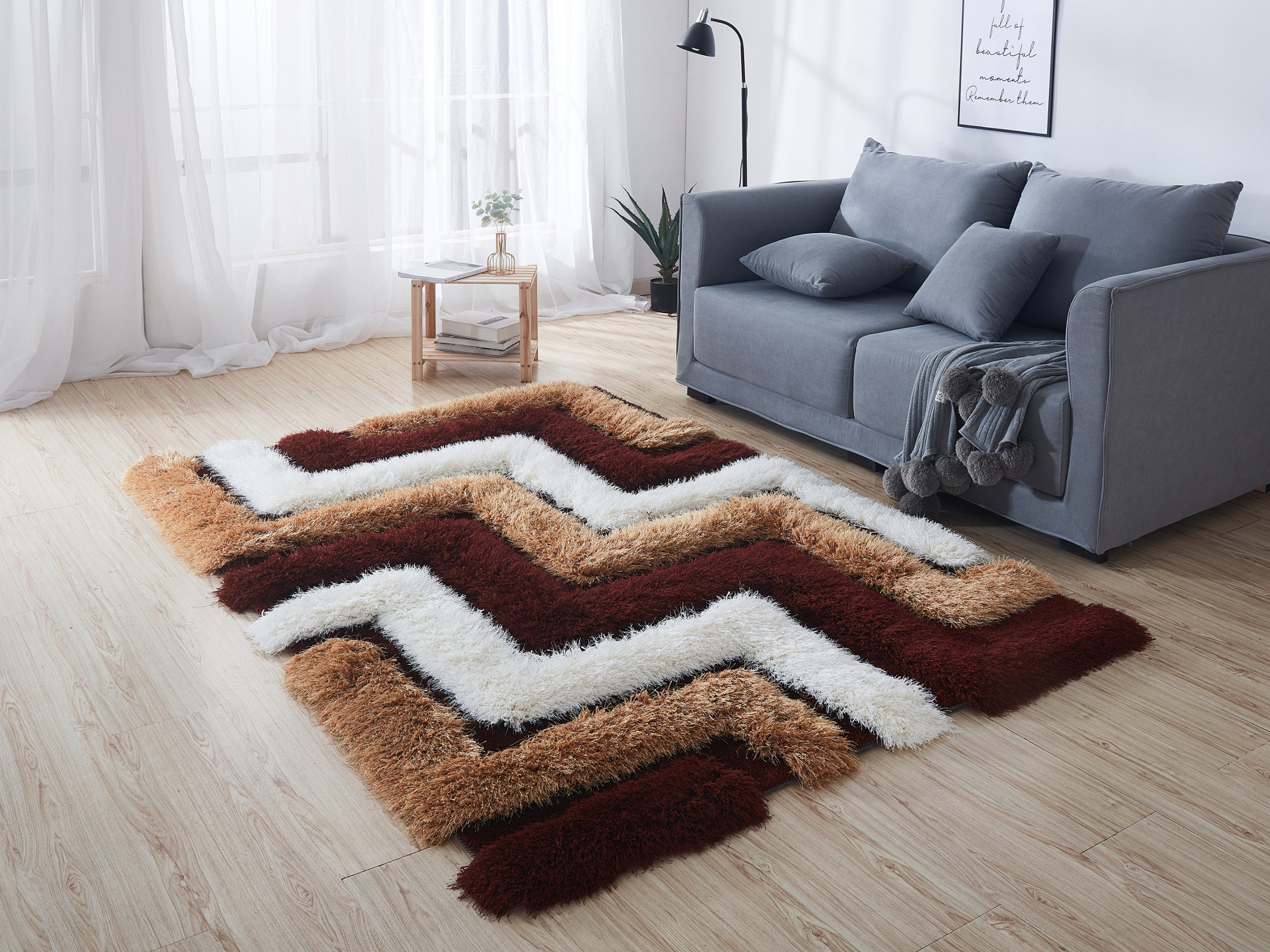 Latitude Run® Barrelville Geometric Handmade Shag Red/Brown Area Rug ...