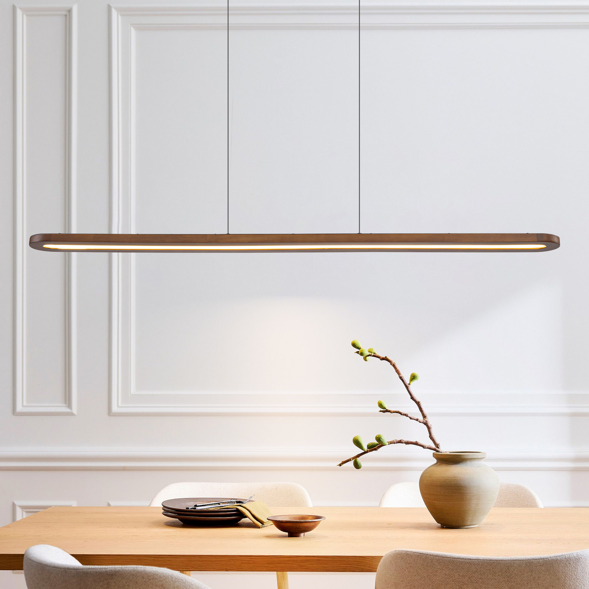 Latitude Run® 1-Light Walnut Modern Farmhouse Linear Kitchen Island LED ...