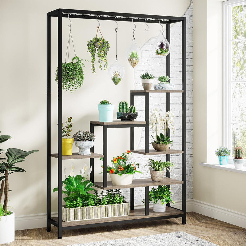 17 Stories 5-Tier Tall Indoor Plant Stand, Multi-Purpose Flower Bonsai ...