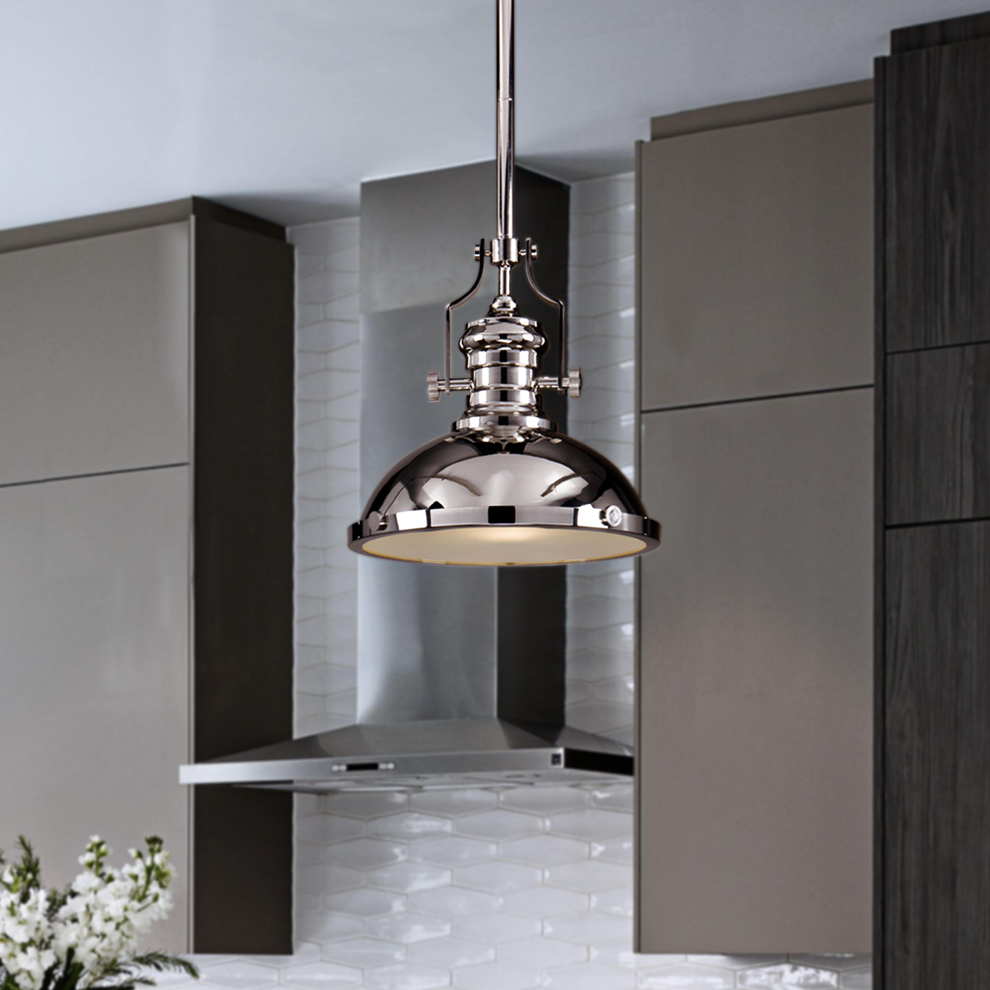 Breakwater Bay 1-Light 13" Modern Industrial Single Dome Pendant Light ...