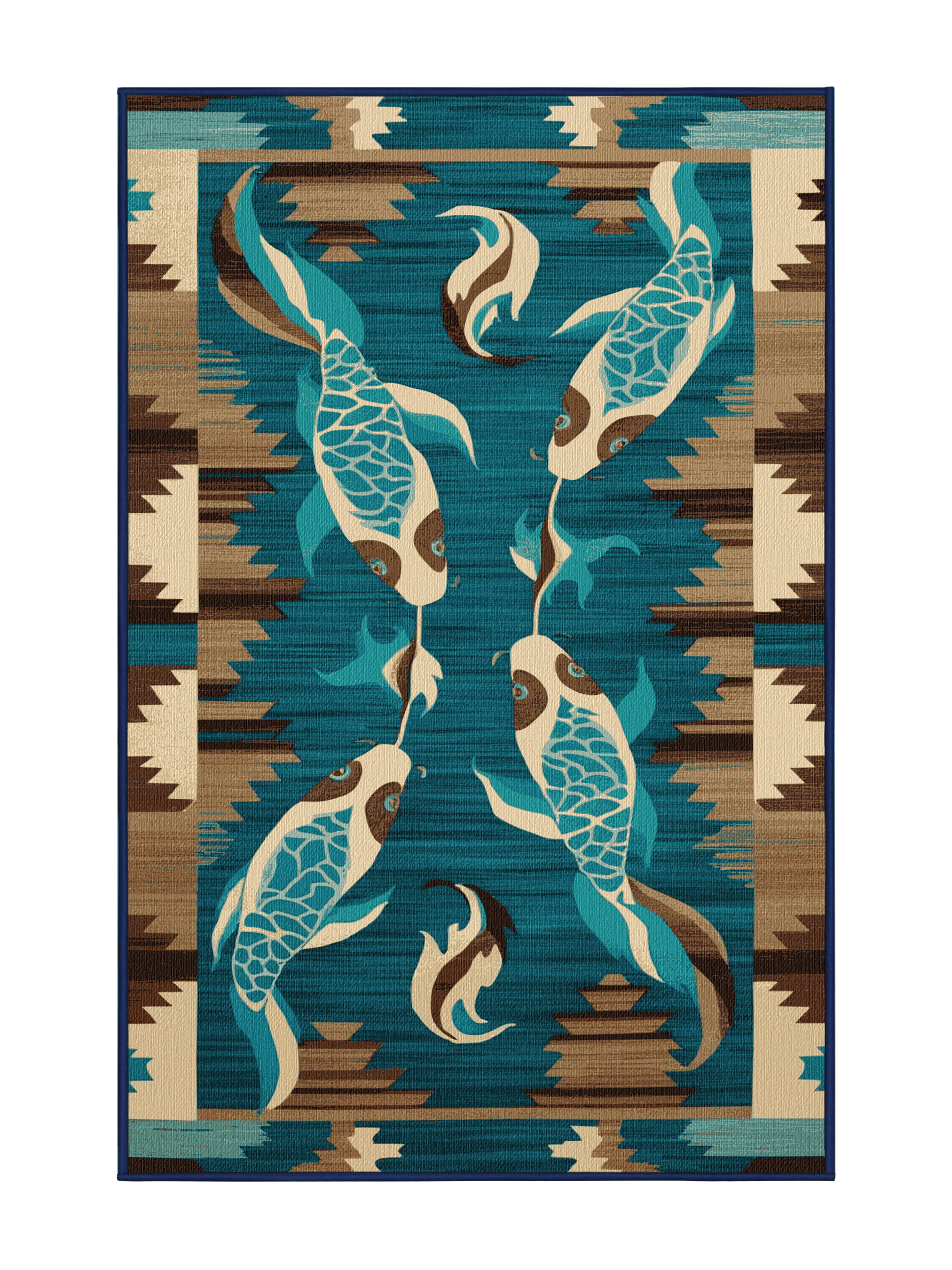 Dakota Fields Washable Koi Fish Southwestern Area Rug | Wayfair