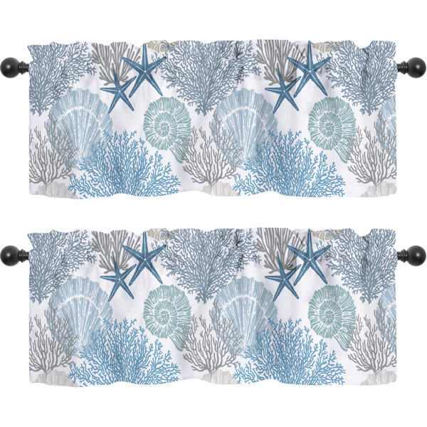 Bay Isle Home™ Sea Shells Starfish 52" W Window Valances (Set Of 2 ...