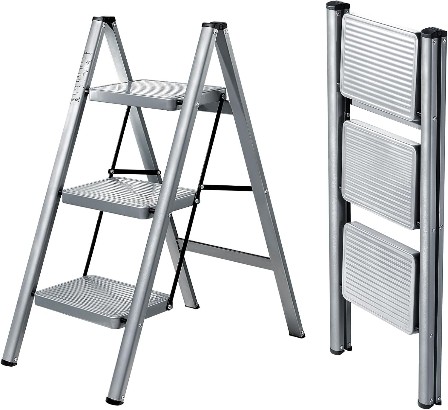 WFX Utility™ 3 Step Ladder, Lightweight Folding Step Stool With Anti ...