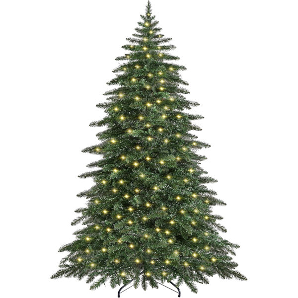 The Holiday Aisle® Pre-Lit Christmas Fir Tree with 550 Warm LED Lights ...