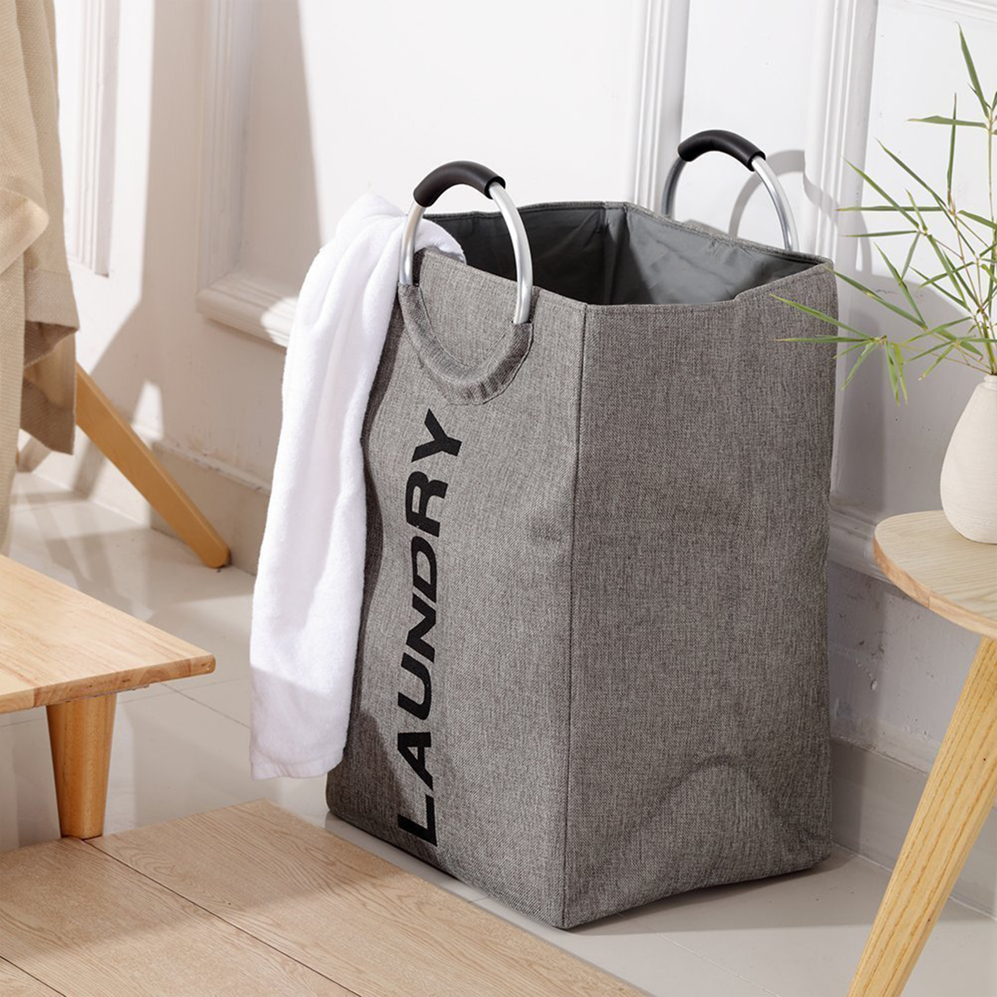 Ebern Designs Fabric Laundry Hamper with Handles and | Wayfair