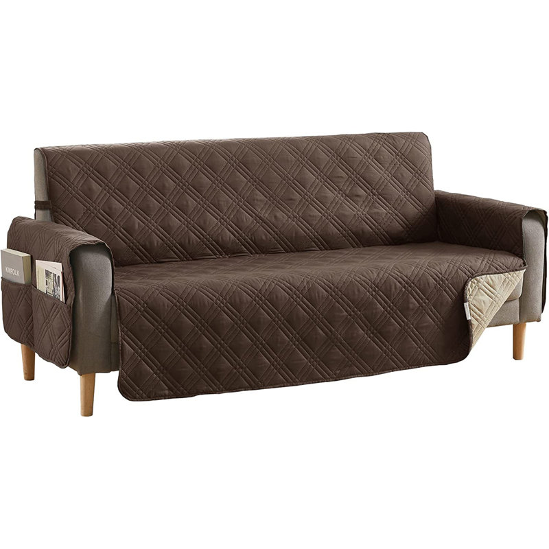 Teflon Polyester Box Cushion Sofa Slipcover & Reviews | Wayfair