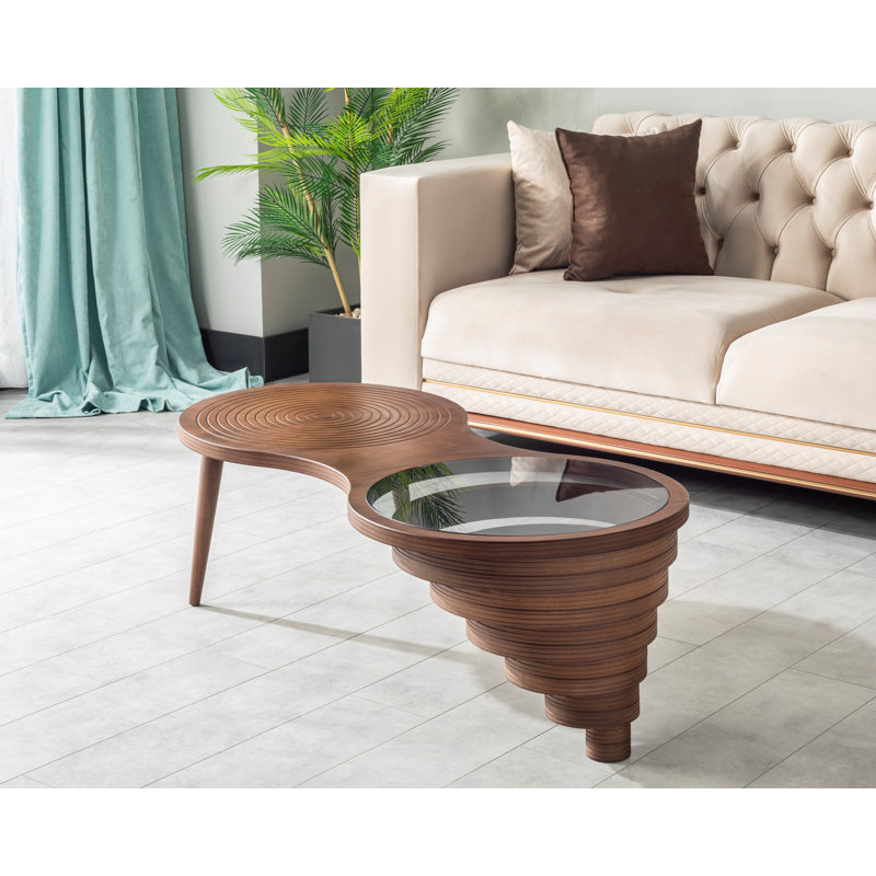 Corrigan Studio® Natural Walnut Veneer Coffee Table Relax | Wayfair