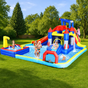 YIORTWO 10-In-1 Mega Inflatable Water Park Combo - Giant Slide, Dual ...