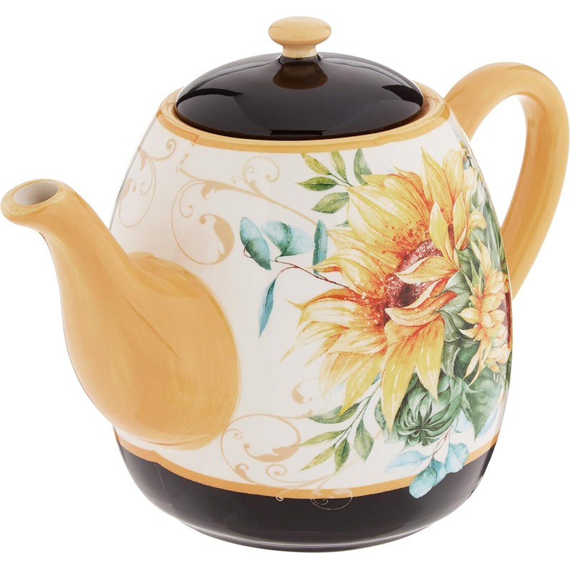 Ophelia & Co. Sunflower Fields 40 Oz. Teapot, Multi Colored | Wayfair