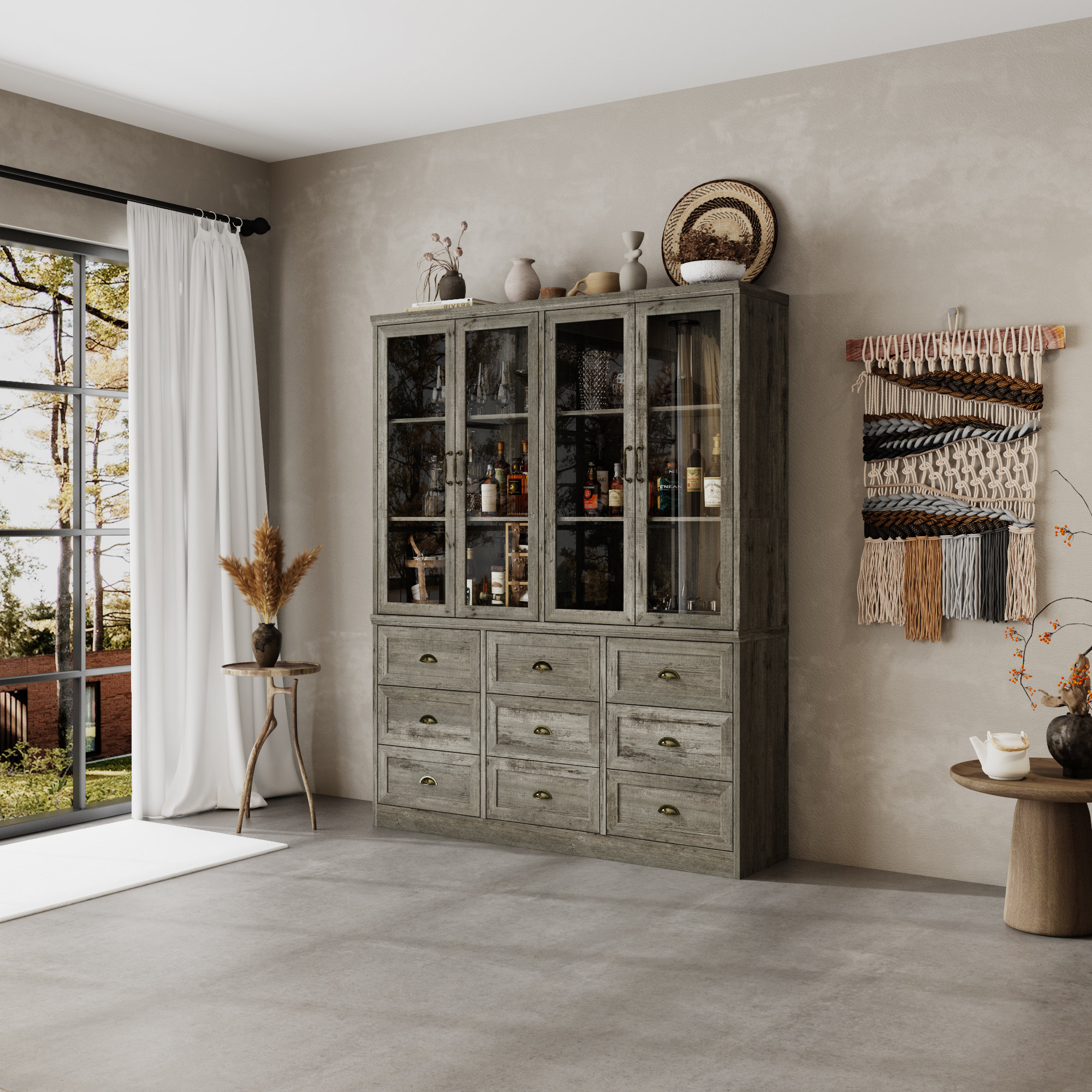 BKB365 63"W Large Display Cabinet | Wayfair