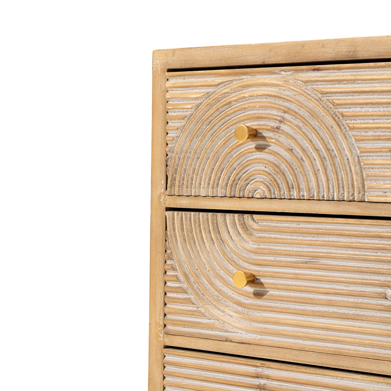 Loon Peak Fayola Rustic Farmhouse Three Drawer Dresser, Mid Century 3 ...